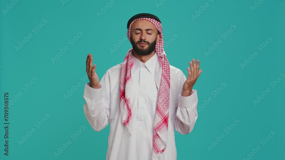 Islamic guy turns to Allah for hope trusting in sacred meditation over ...