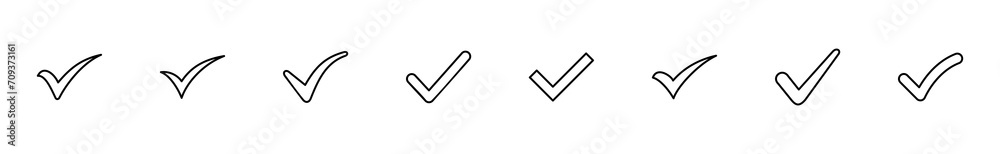 Check mark set. Check mark icon. Tick mark symbol vector Stock Vector ...
