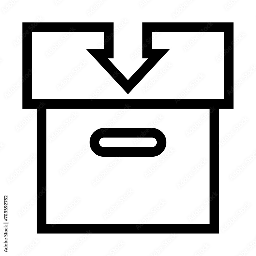 Icono de almacenamiento. Guardar en la caja, datos, archivador ...