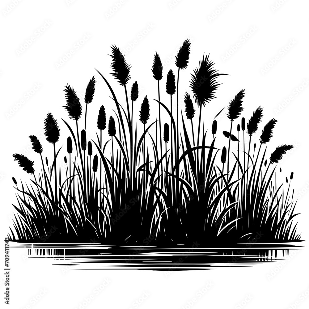Grass Reeds, Grass Reed Svg, Wild Grass Svg, Grass Reed silhouette ...