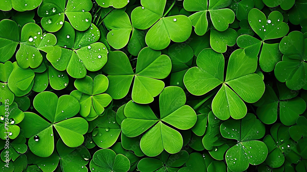 Shamrock four leaf clover background for St Patrick's day celebration ...