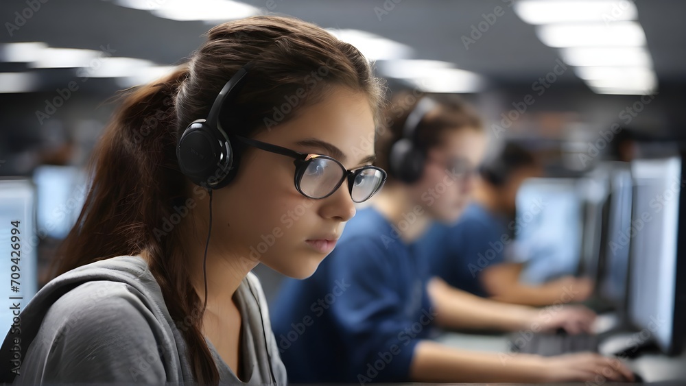 Computer Lab Concentration, Showcase the concentration and focus of ...