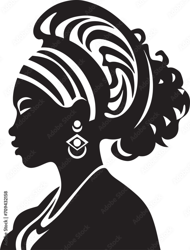 Mystic Femme Tribal Woman Icon in Black Logo Design Indigenous Beauty ...