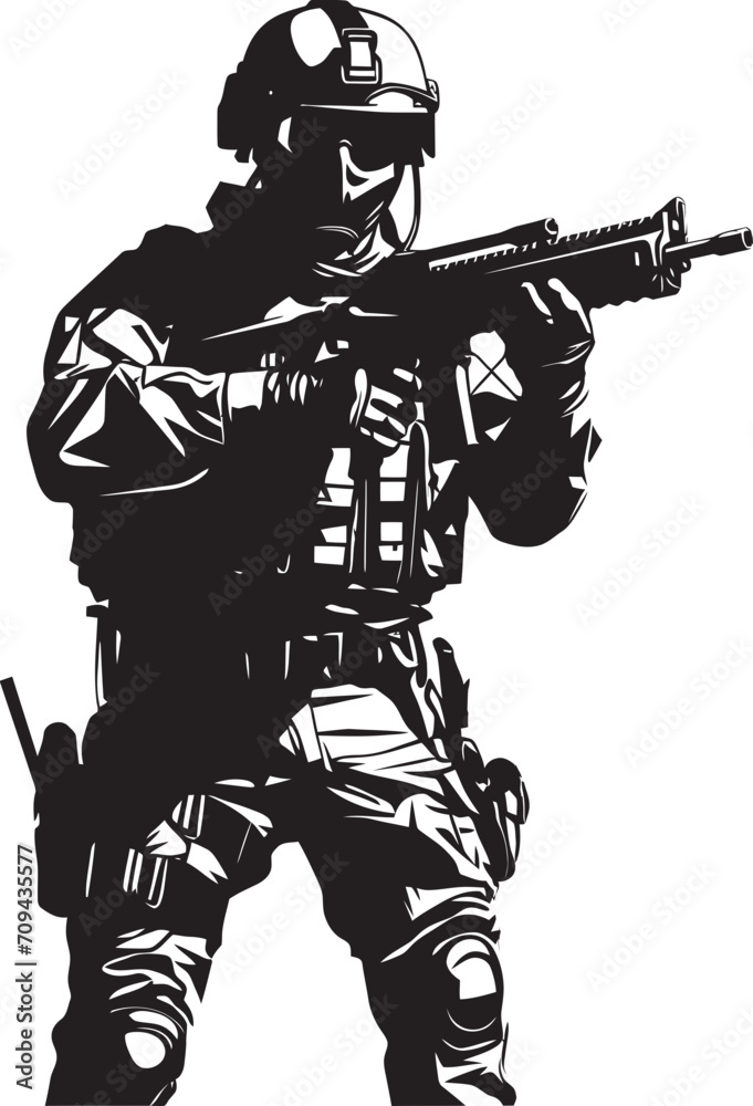 Elite Enforcers Sleek Vector Icon Depicting SWAT Police Authority in ...