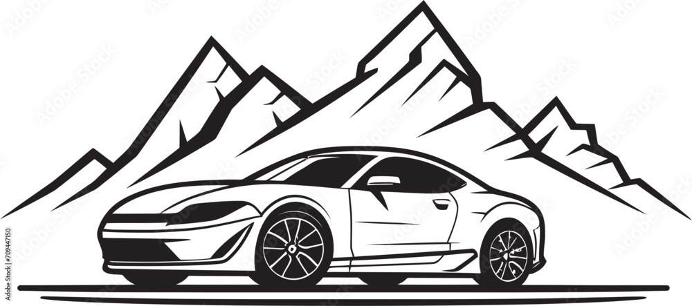 Ridge Roar Iconic Black Logo Design Capturing a Sports Cars Triumph on ...