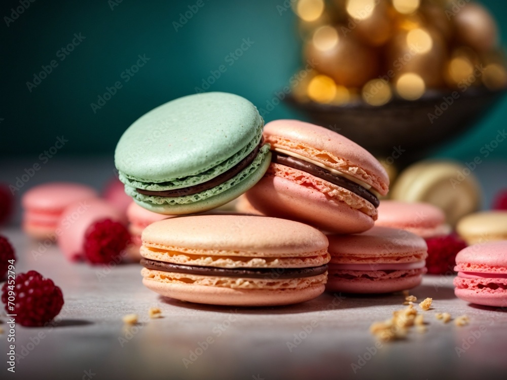French Macarons, the most famous French sweet pastry in studio ...