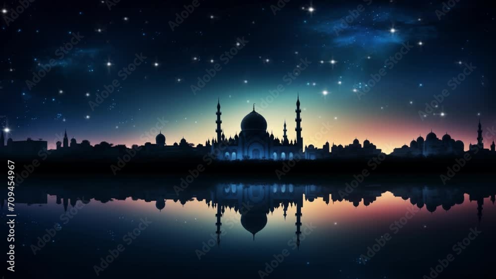Vidéo Stock beautiful islamic background for ramadan ied. mosque ...