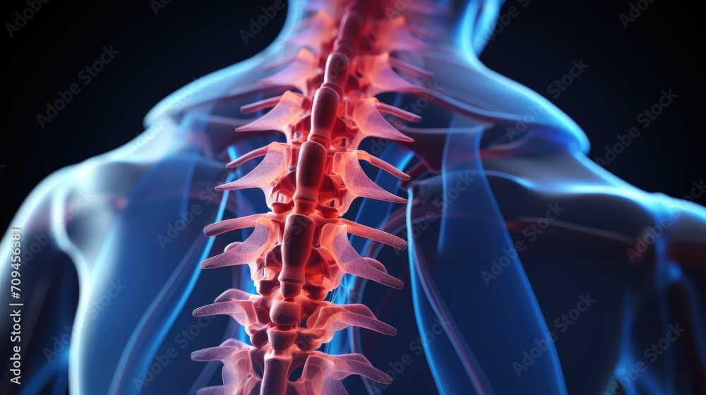 Lumbar spine displaced herniated disc fragment Stock Illustration ...