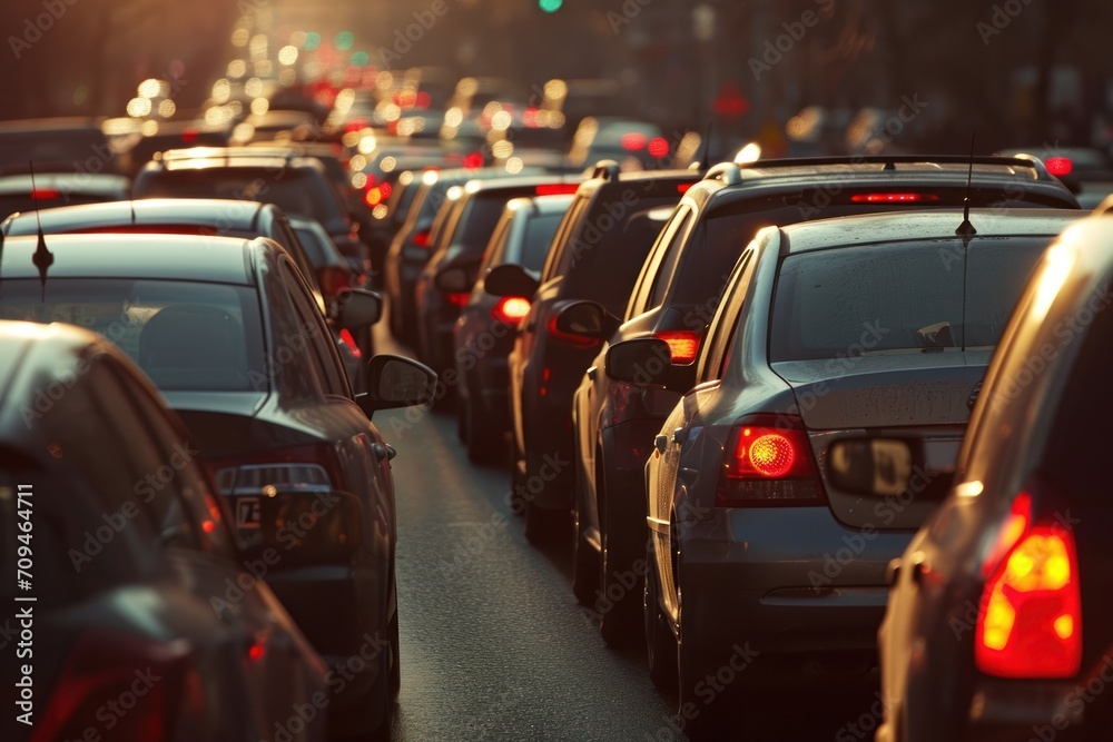 Traffic jam concept, group of many cars on highway Congestion and cars ...