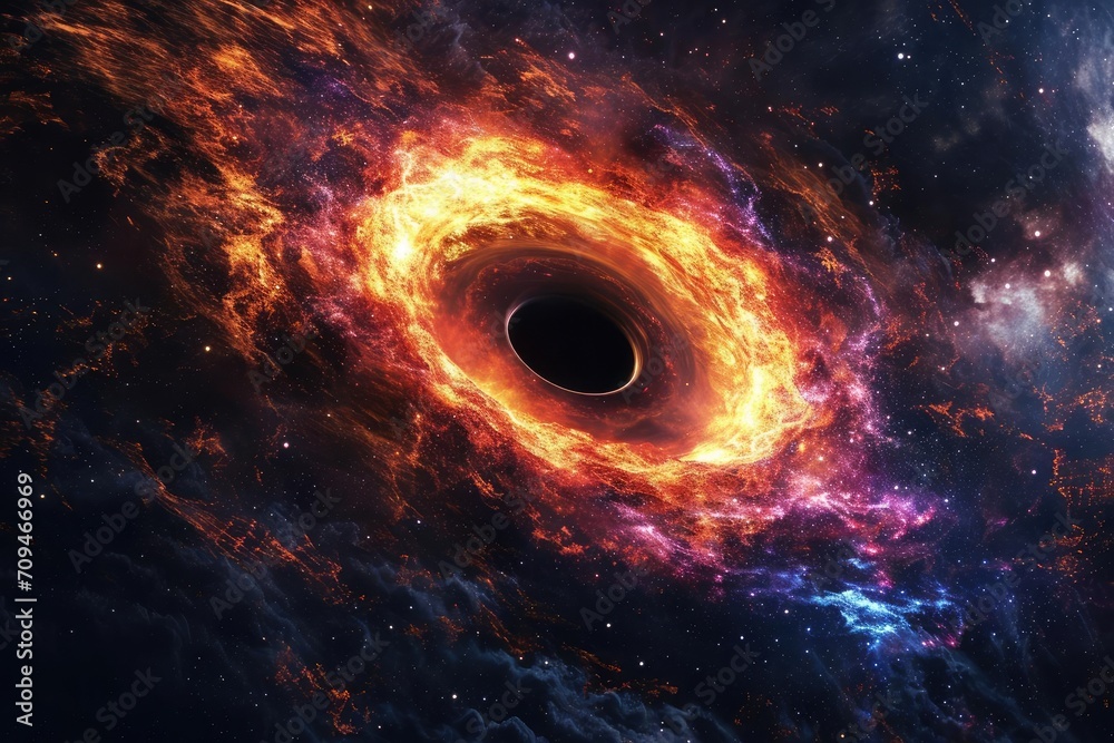 Black hole devouring a star Emitting intense light and energy Stock ...