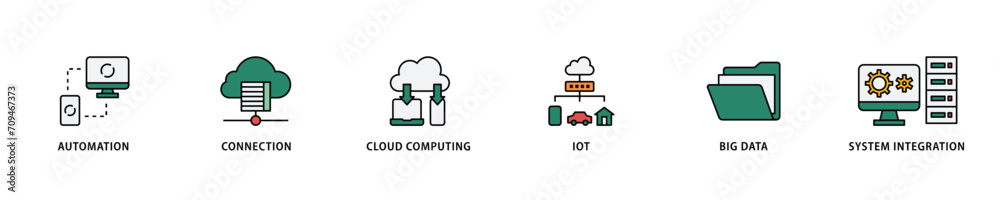 Industry 40 icon set flow process which consists of automation ...