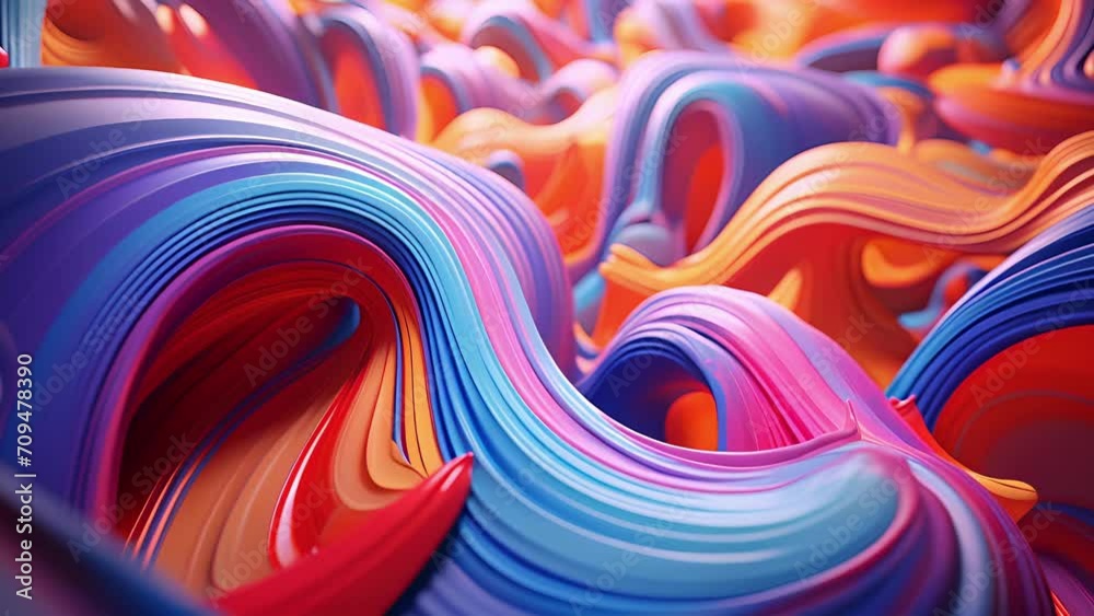 Experience a sensory overload of swirling colors and abstract shapes ...