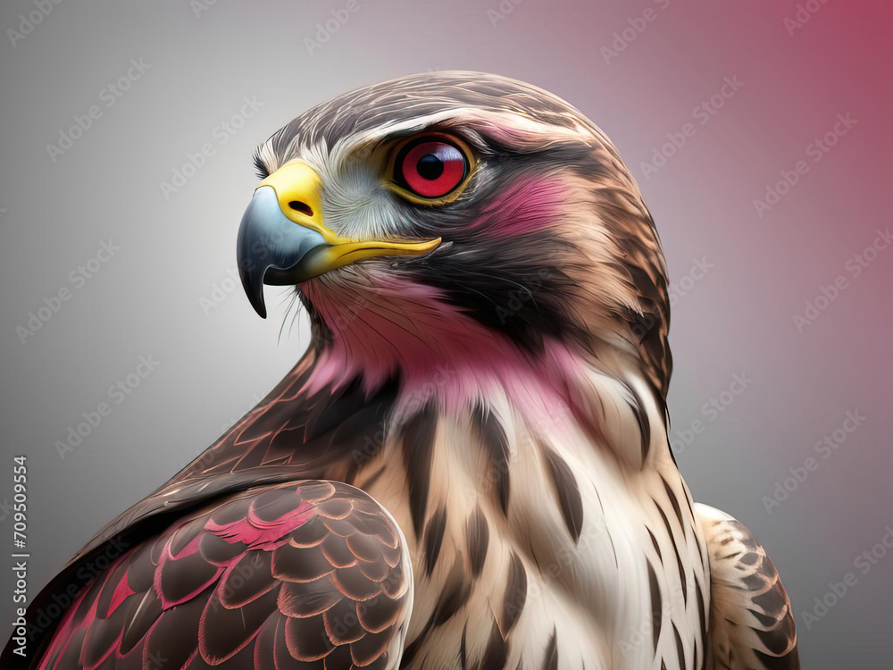 High-Quality 8K Pencil Drawing of a Dramatic Prairie Falcon Portrait ...