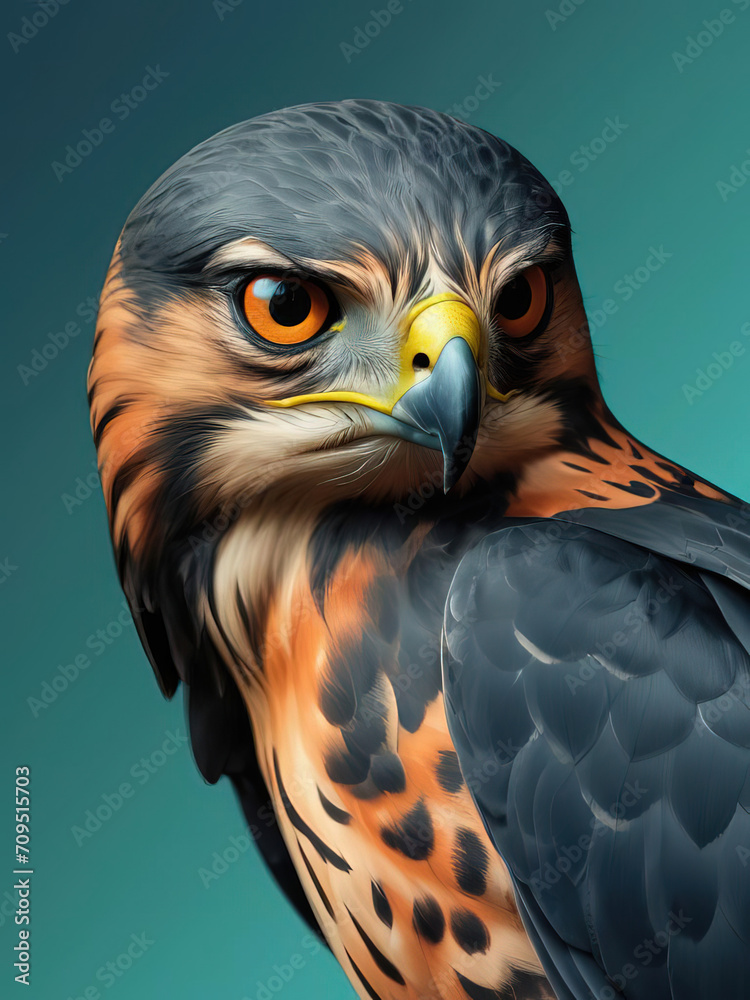 Cooper's Hawk - Dramatic 8K render of a fierce bird of prey against a ...