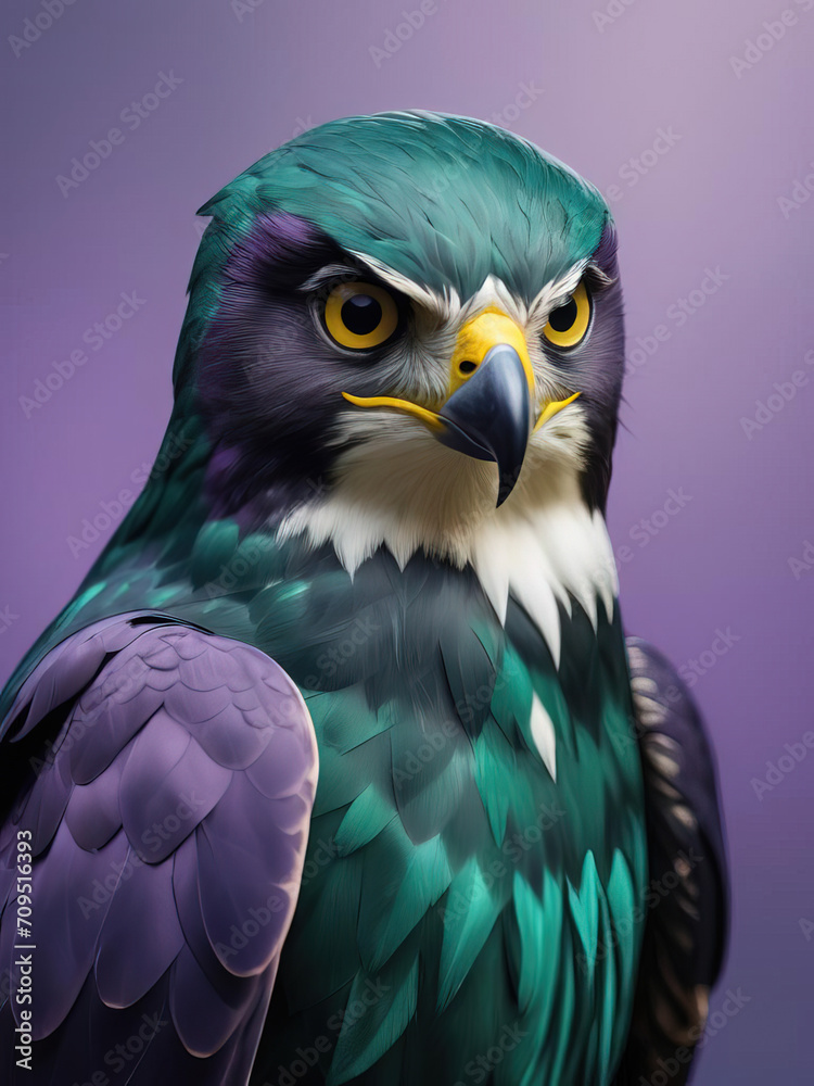 High-Quality 8K Render of Dramatic Bird of Prey Portrait in Minimalist ...