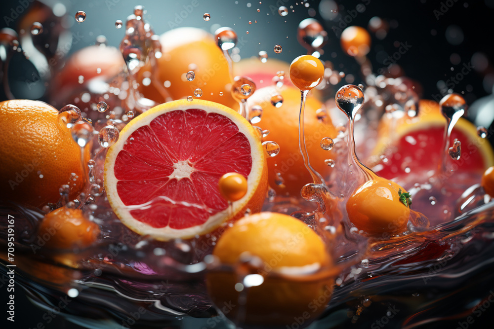 A creative visualization of a pill dissolving into a pool of fruit ...