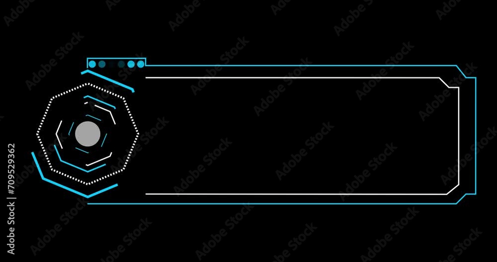4K Sci-fi designed hud lower third in an alpha channel. Element of hud ...