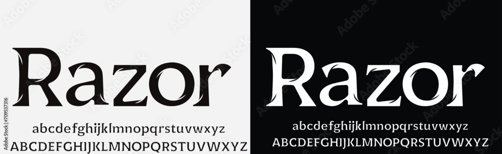 Modern Condensed Font. Alphabet Upper case . Number Ampersand ...