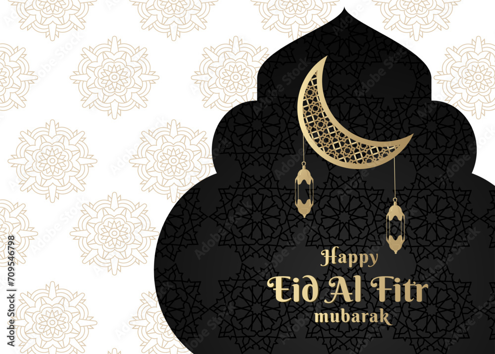 Happy Eid Al Fitr Islamic banner design in square orientation with ...