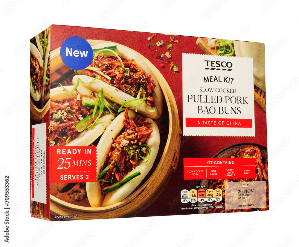 Tesco a taste of China slow cooked pulled pork shoulder bao buns meal ...