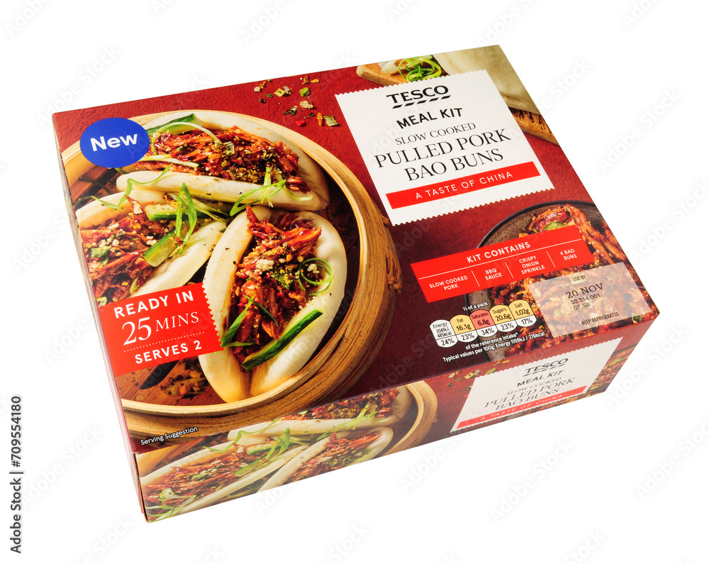Tesco a taste of China slow cooked pulled pork shoulder bao buns meal ...