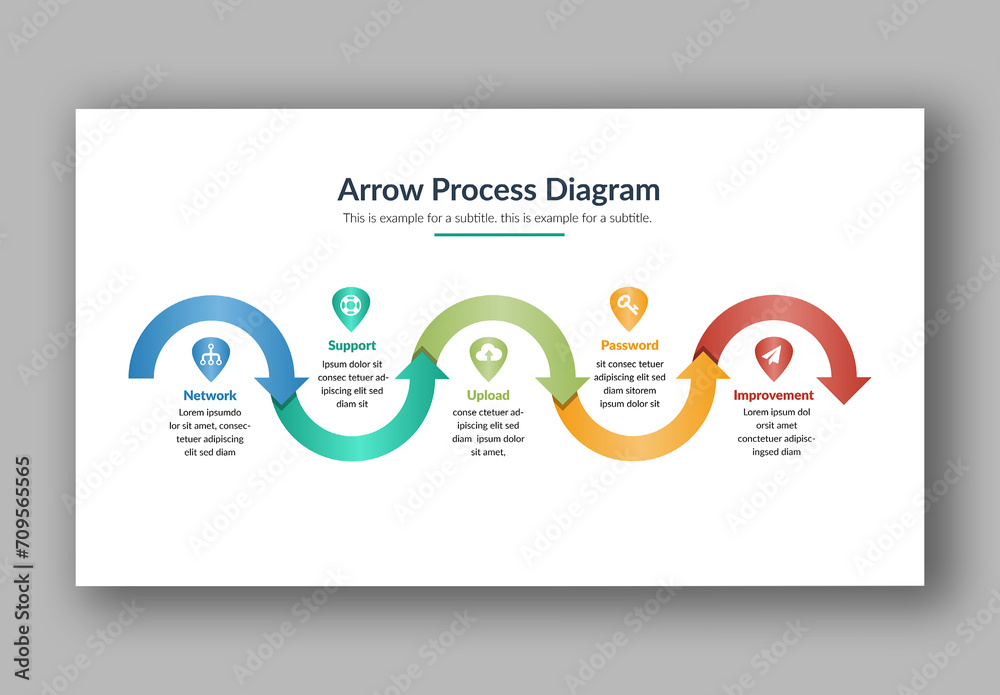 Circulation Arrow Process Diagram Layout Stock Template | Adobe Stock