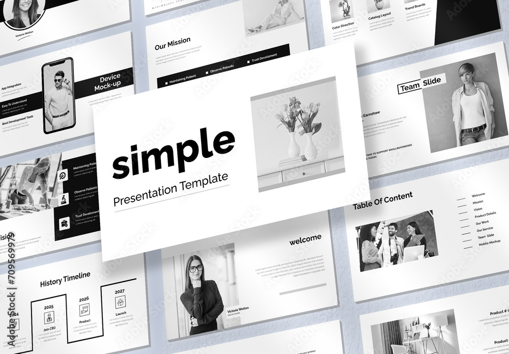 Simple Presentation Template Design Stock Template | Adobe Stock