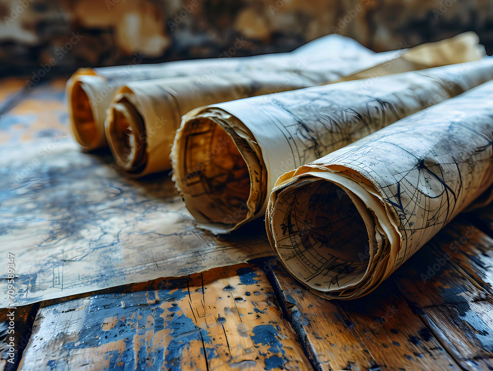 Award Winning Ad For Blueprints, A Group Of Rolled Up Maps On A Table ...