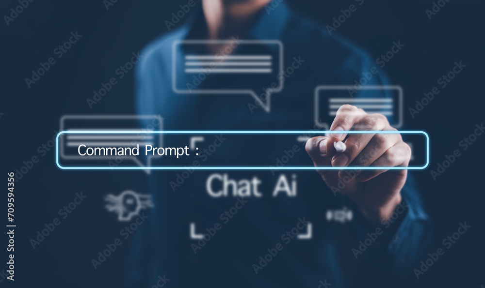 Man touch bar Chat bot Chat with AI, Artificial Intelligence,System ...