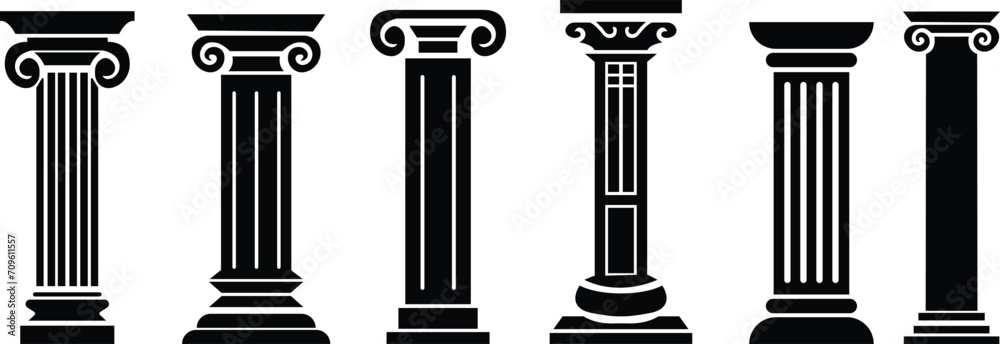 vector pillar background design art set, Medieval Symbol, Pillar icon ...