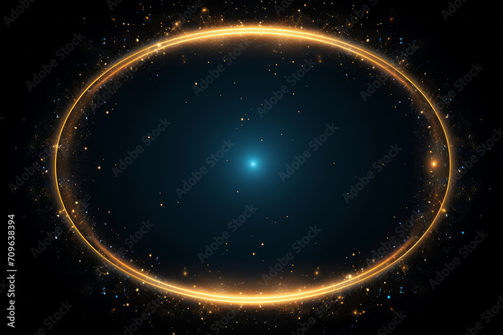 ector oval frame with sparks and spotlight. Shining ellipse banner ...