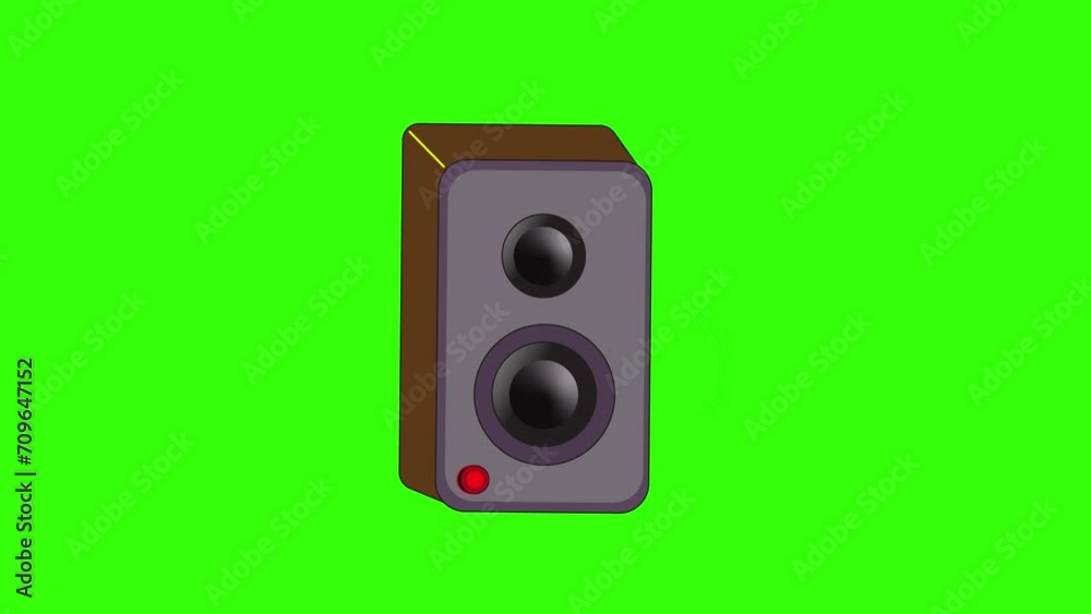 Vidéo Stock studio speaker animation, speaker on, sound music, 4k green ...