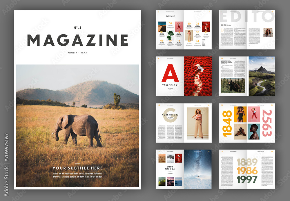 Print Magazine Layout Stock Template | Adobe Stock