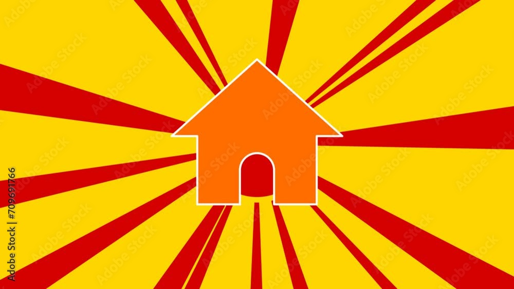 Kennel symbol on the background of animation from moving rays of the ...