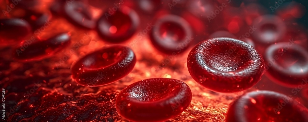 red blood cells, An impactful medical banner featuring a microscopic ...
