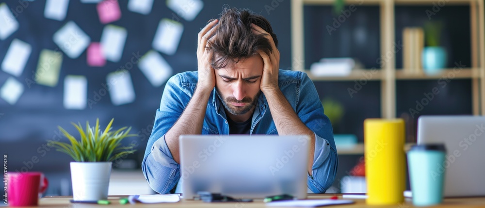 Anxious Entrepreneur Grappling With Work Pressure And Professional ...