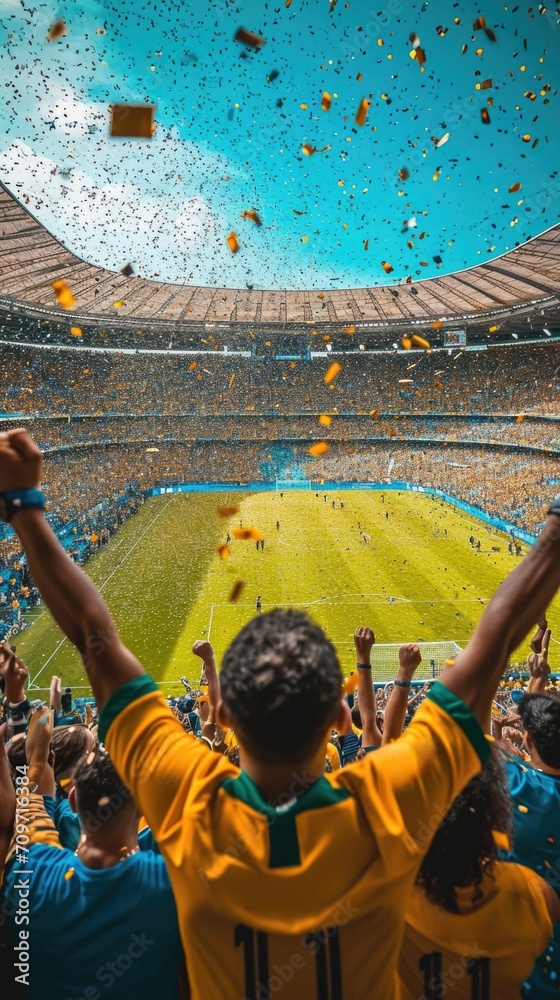 Unity of fans on display as they stand, hands outstretched, screaming ...