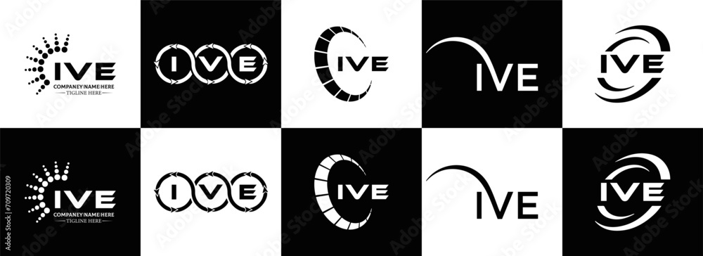 IVE logo. I V E design. White IVE letter. IVE, I V E letter logo design ...