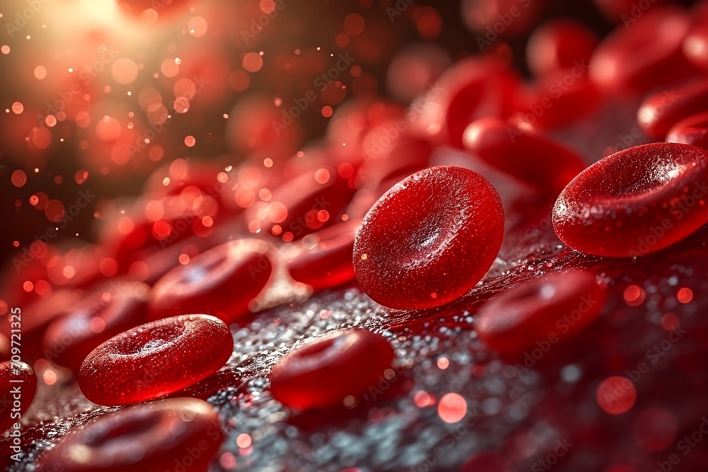 red blood cells, An impactful medical banner featuring a microscopic ...