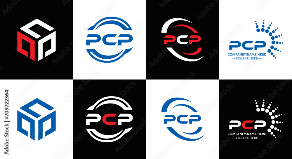 PCP logo. P C P design. White PCP letter. PCP, P C P letter logo design ...