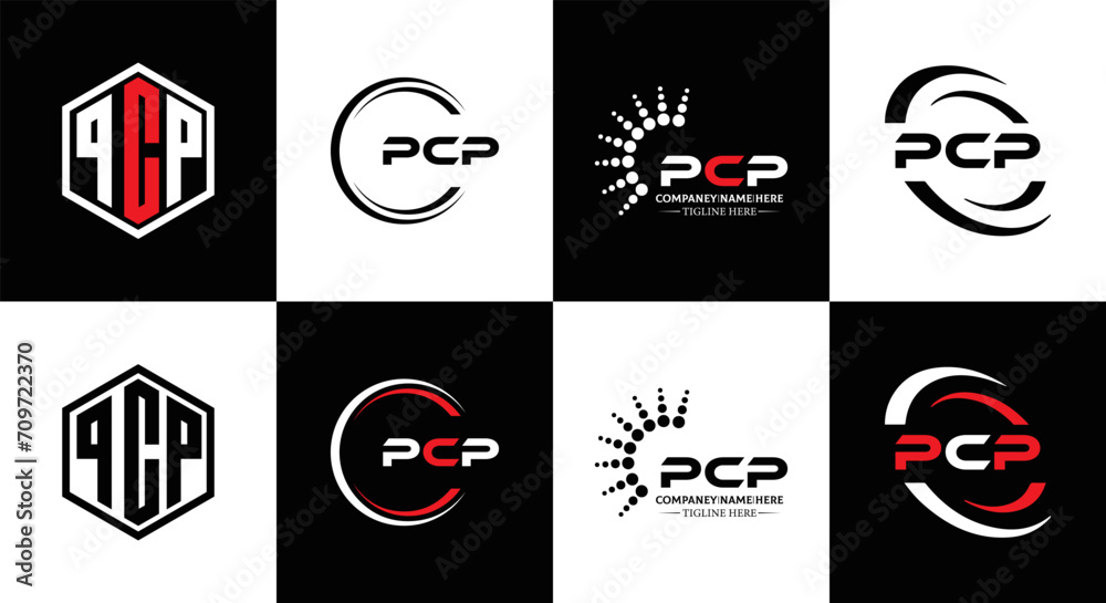 PCP logo. P C P design. White PCP letter. PCP, P C P letter logo design ...
