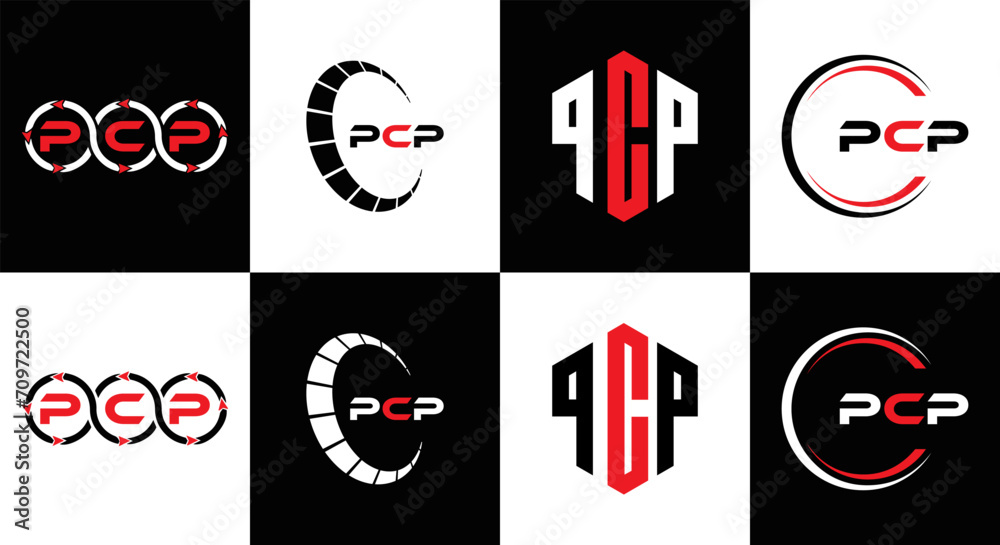 PCP logo. P C P design. White PCP letter. PCP, P C P letter logo design ...