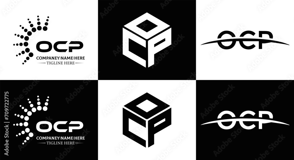 OCP logo. O C P design. White OCP letter. OCP, O C P letter logo design ...