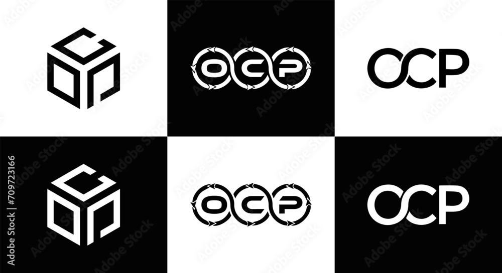 OCP logo. O C P design. White OCP letter. OCP, O C P letter logo design ...