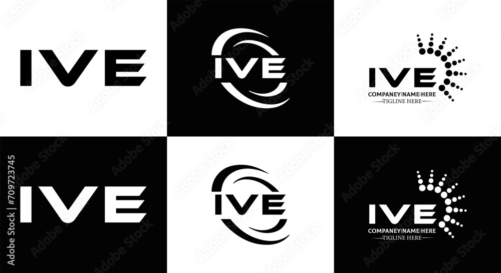 IVE logo. I V E design. White IVE letter. IVE, I V E letter logo design ...