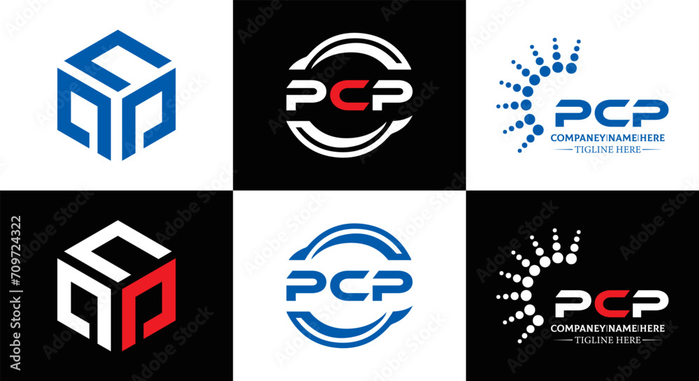 PCP logo. P C P design. White PCP letter. PCP, P C P letter logo design ...