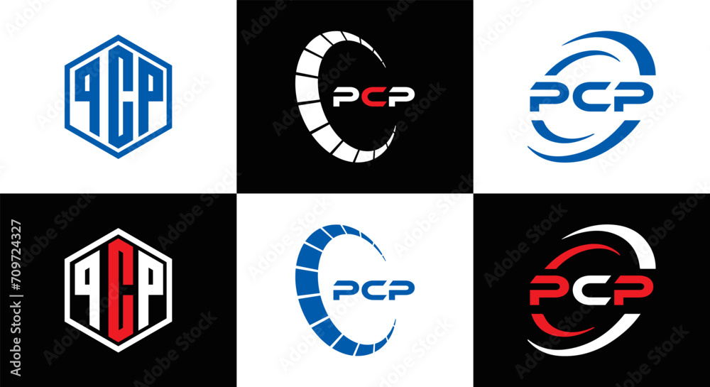PCP logo. P C P design. White PCP letter. PCP, P C P letter logo design ...