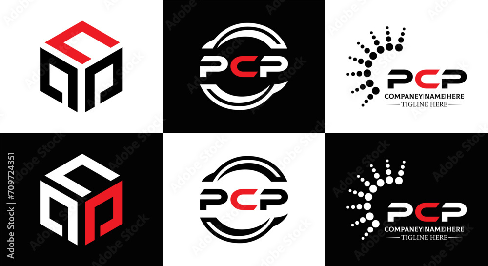 PCP logo. P C P design. White PCP letter. PCP, P C P letter logo design ...
