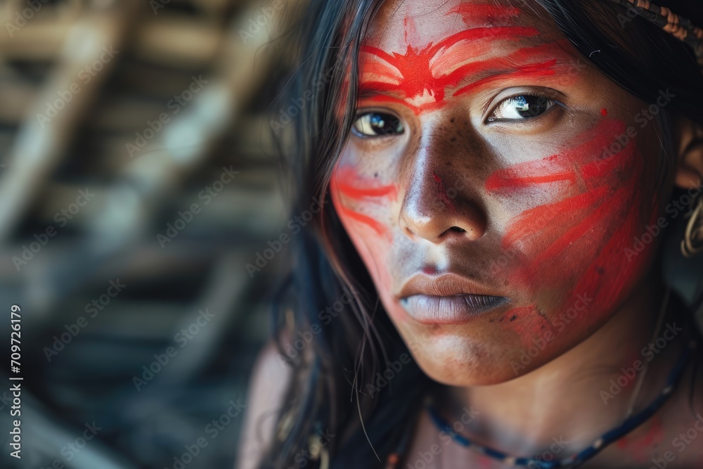 Indigenous Colors: A Captivating Face Photo of a Native Brazilian from ...