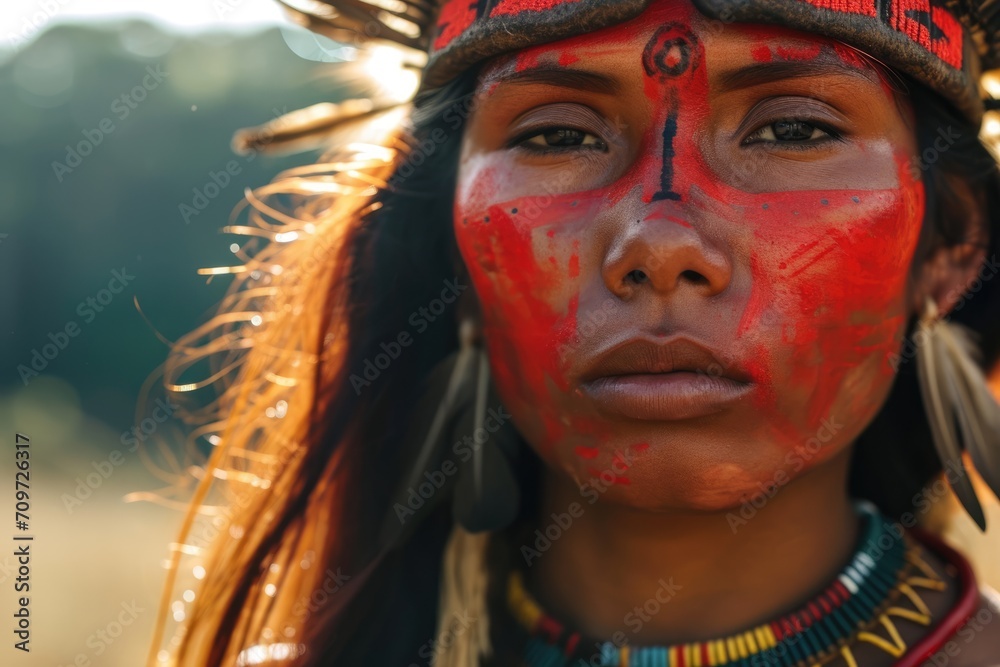 Indigenous Colors: A Captivating Face Photo of a Native Brazilian from ...
